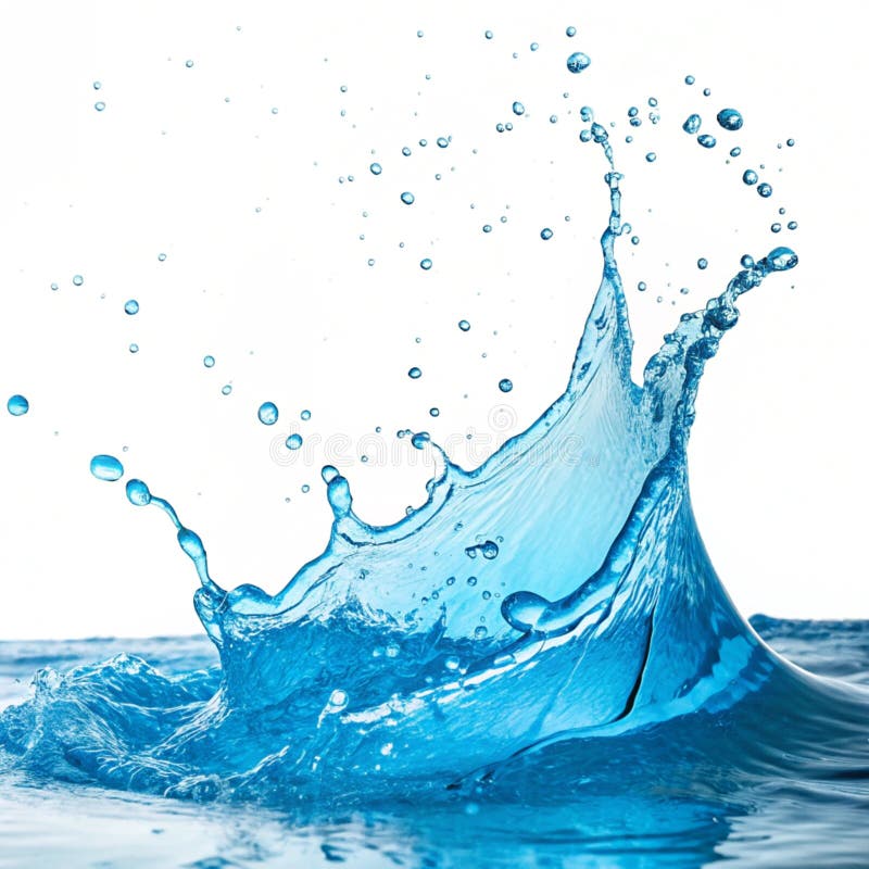 Bright Blue Liquid Wave Splash Stock Illustration - Illustration of ...