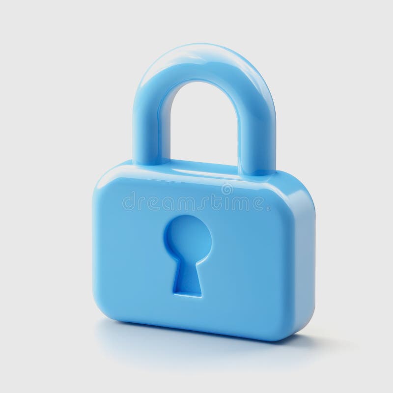 Bright Blue Lock with Keyhole Symbolizing Security and Protection ...