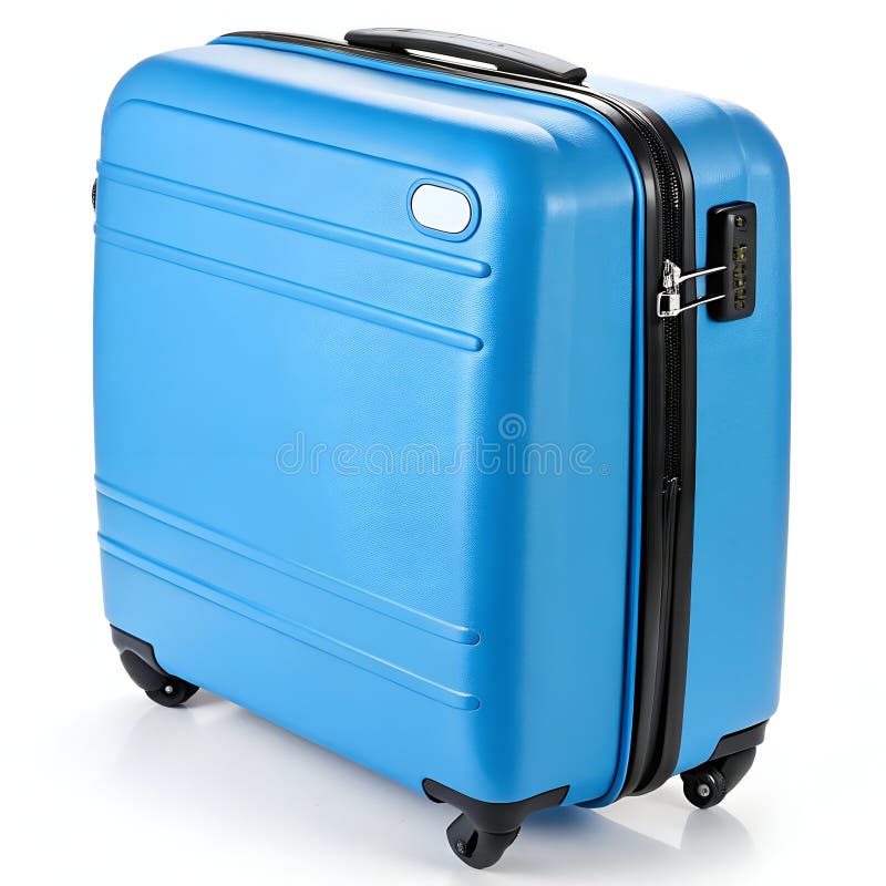 Bright Blue Luggage Isolated on White Background Stock Illustration ...