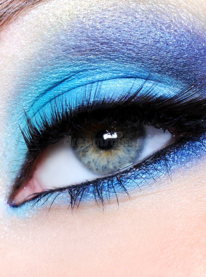 Blue eye stock photo. Image of makeup, beauty, closeup - 6551668