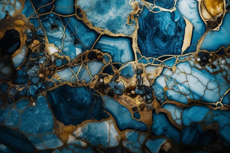 Bright Blue Marble Tile, Material Texture. Generative AI. Stock ...