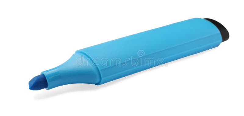 Bright Blue Marker Isolated on White. Office Stationery Stock Image ...