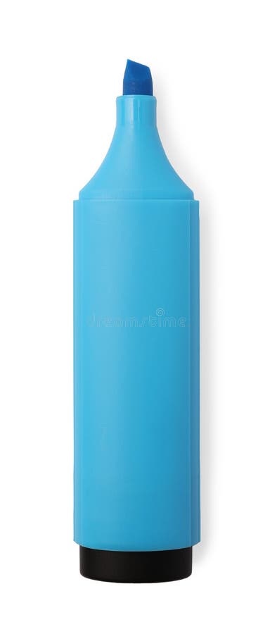 Bright Blue Marker Isolated on White, Top View Stock Photo - Image of ...
