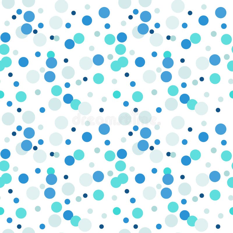 Bright Blue Messy Dots on White Background. Festive Seamless Pattern ...