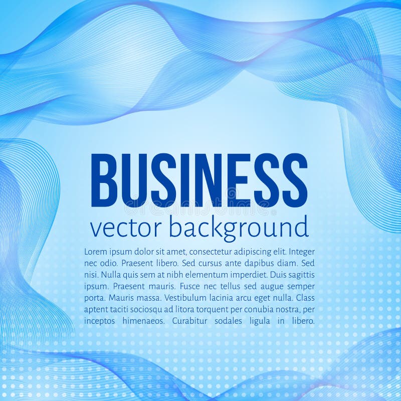 Bright Blue Moving Wavy Lines. Business Background. Easy To Edit Design ...