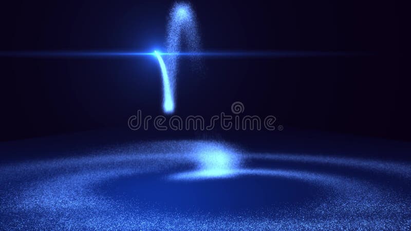 Bright Blue Neon Glowing Fast Moving Bright Particles. Light Trace of a ...