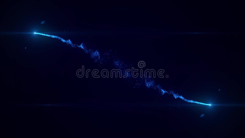 Bright Blue Neon Glowing Fast Moving Bright Particles. Light Trace of a ...