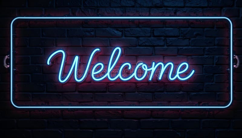 Neon Welcome Script Stock Illustrations – 179 Neon Welcome Script Stock ...