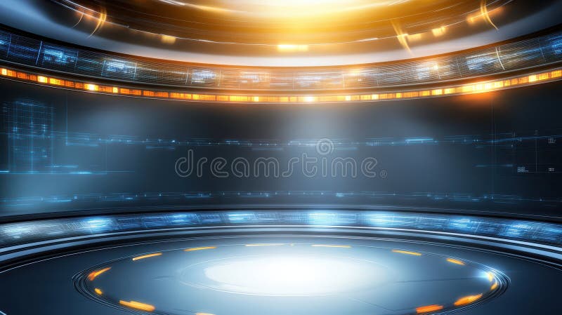 Bright Blue and Orange Abstract Background with Circular Light, Vibrant ...