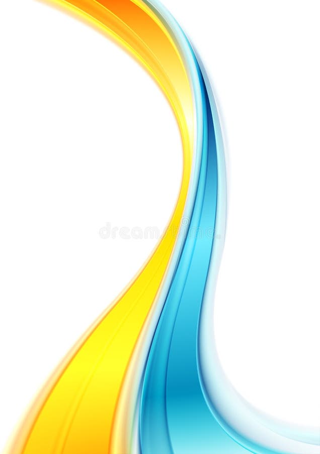 Bright Blue and Orange Abstract Waves Vector Background Stock Vector ...