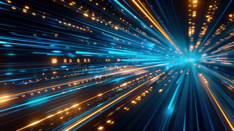 A Bright Blue and Orange Light is Shooting Out from the Center of the ...