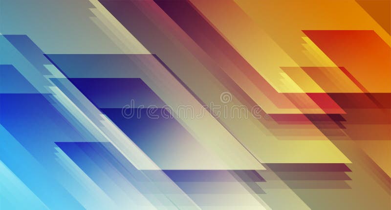 Bright Blue Orange Shiny Geometric Tech Abstract Background Stock ...