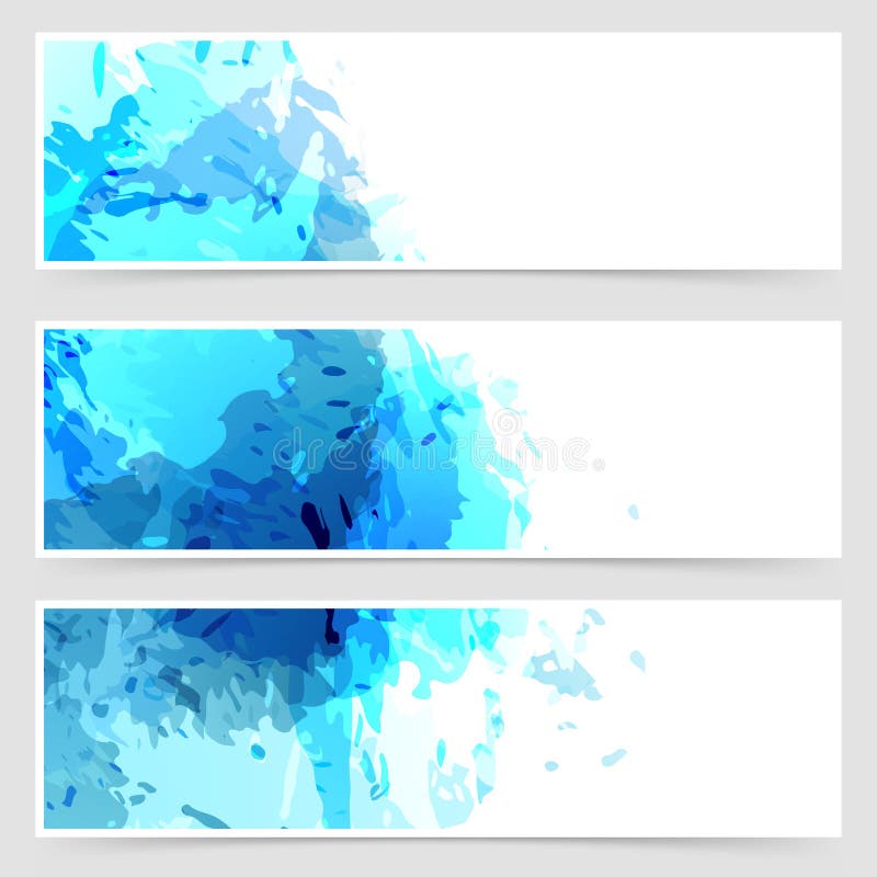 Bright Blue Paint Abstract Web Header Collection Stock Vector ...