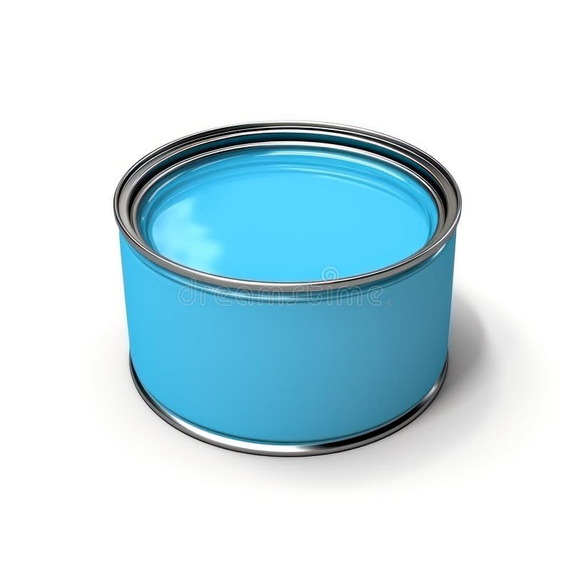 A Bright Blue Paint Can is Shown on White Background for Home ...