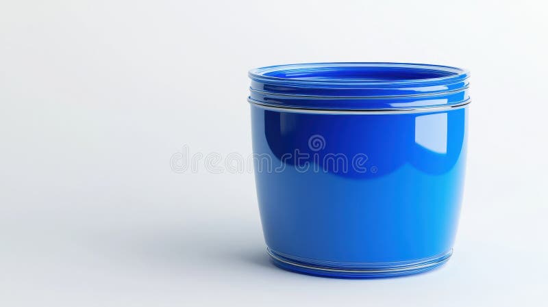 Bright Blue Paint Canister with a Shiny Finish and Clean Edges Stock ...