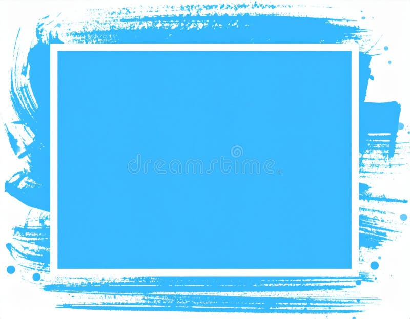 Bright Blue Paint Frame on White Background Stock Illustration ...