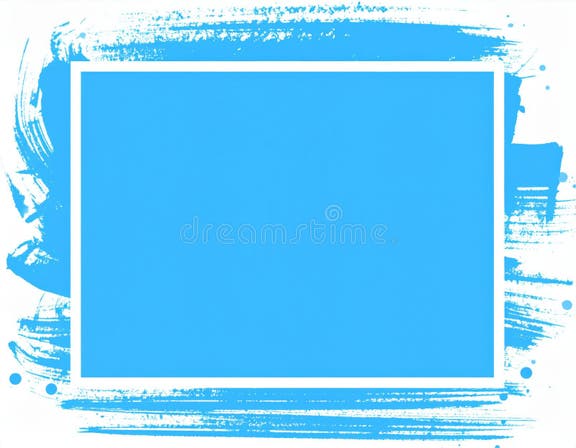 Bright Blue Paint Frame on White Background Stock Illustration ...
