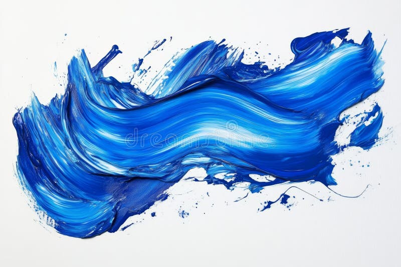 A Bright Blue Paint Splash Provides a Dynamic Burst of Color on a White ...