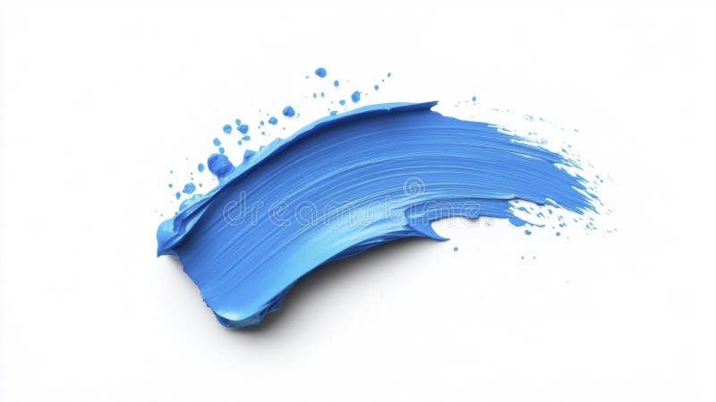 Bright Blue Paint Stroke on White Background Stock Illustration ...