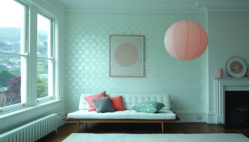 Bright Blue Patterned Wall and Modern Minimalist Decor in an Australian ...