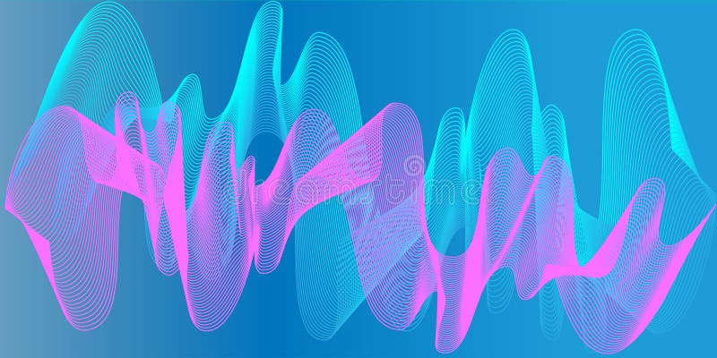 Bright Blue and Pink Border Abstract Background Wave Pattern Layout ...