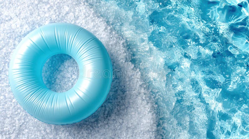 Blue Inflatable Float in Sparkling Pool Water Summer Background Stock ...