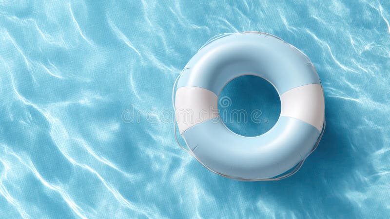 Blue Inflatable Float in Sparkling Pool Water Summer Background Stock ...