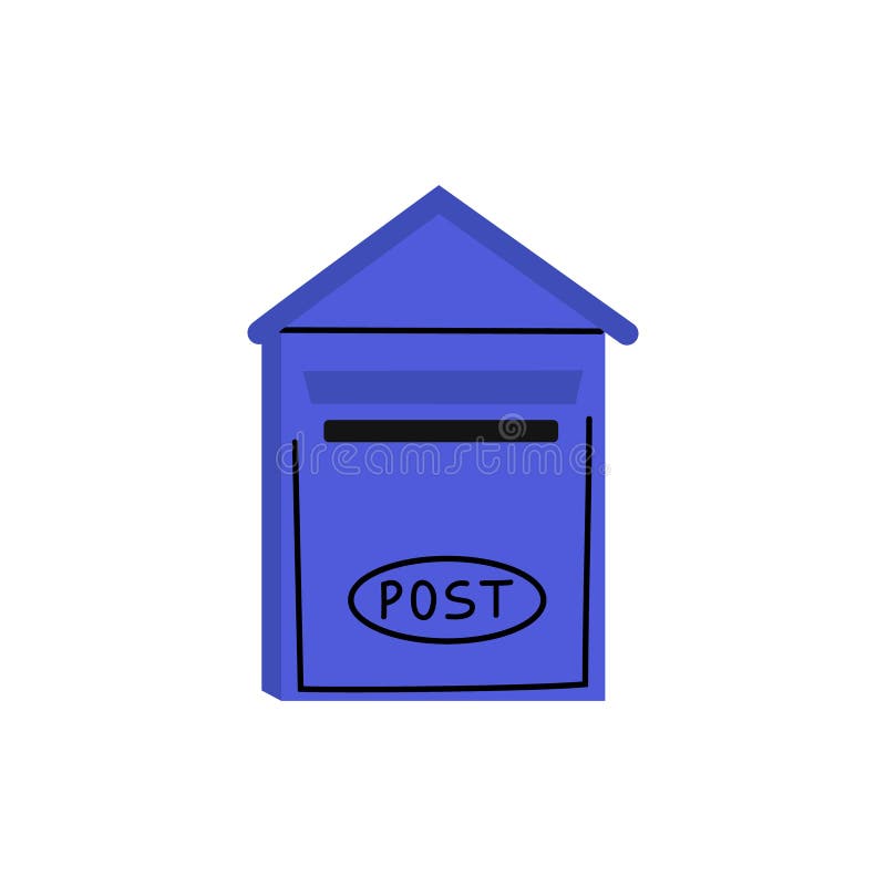 Bright Blue Post Box Designed for Community Mail Collection, Set ...