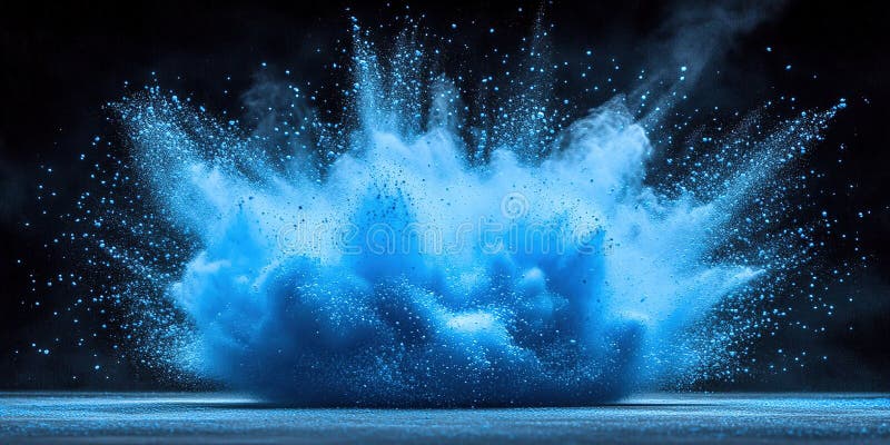 Bright Blue Powder Explosion Creates Stunning Visual Effect in an ...
