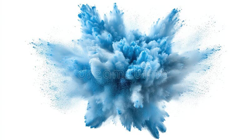 Bright Blue Powder Explosion Dynamic Burst Mid Air Isolated Stock ...