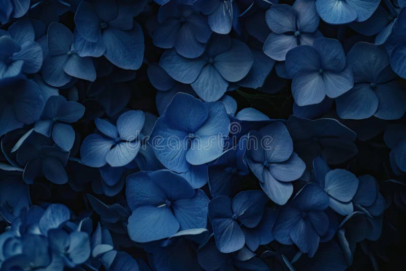 Bright Blue and Purple Hydrangea Flowers before Dark Background Stock ...
