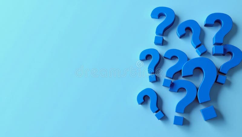 Bright Blue Question Marks Arranged with Ample Copyspace Stock Image ...