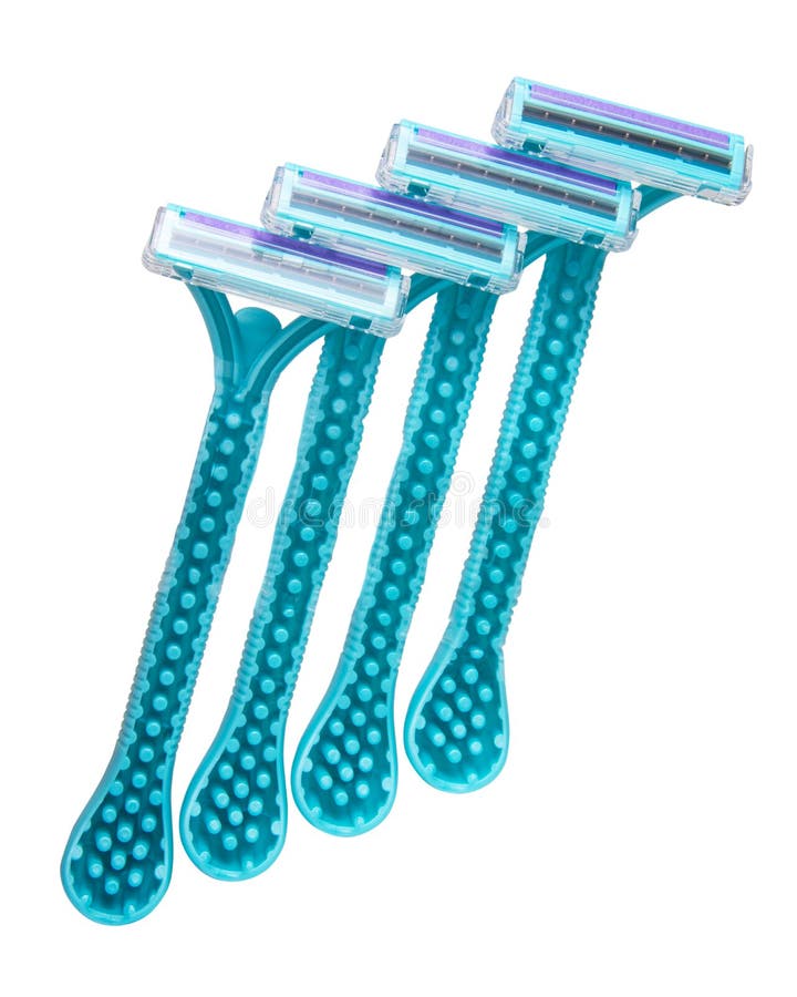 Bright Blue Razors for Ladies Shaving Isolated on the White Background ...