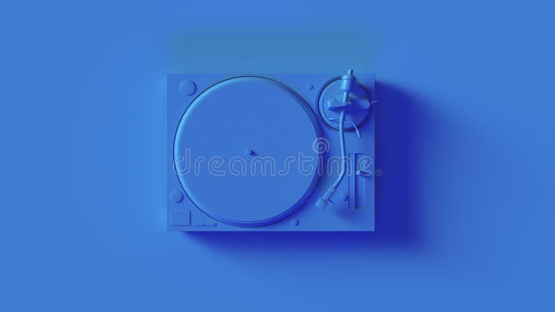 Bright Blue Record Player Turntable Stock Illustration - Illustration ...