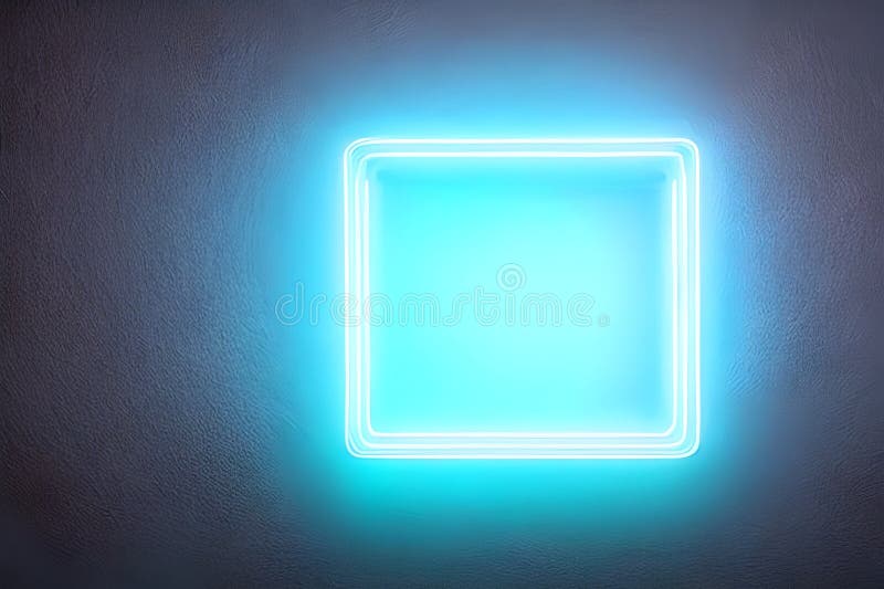 Bright Blue Rectangle Neon at the Wall Backdrop and Background Stock ...