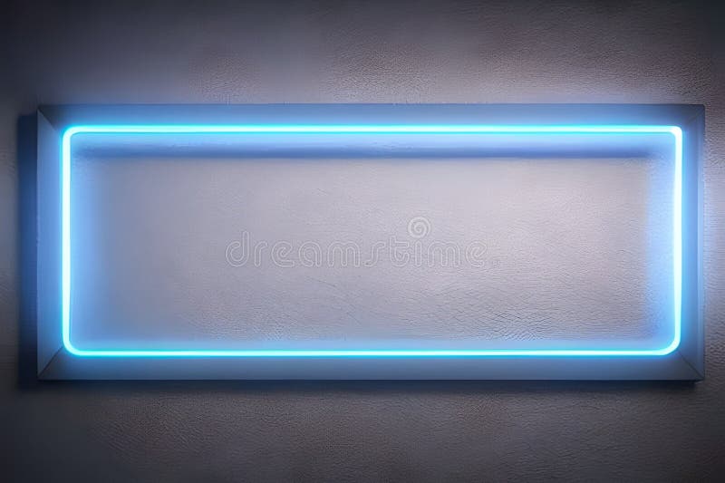 Bright Blue Rectangle Neon at the Wall Backdrop and Background Stock ...