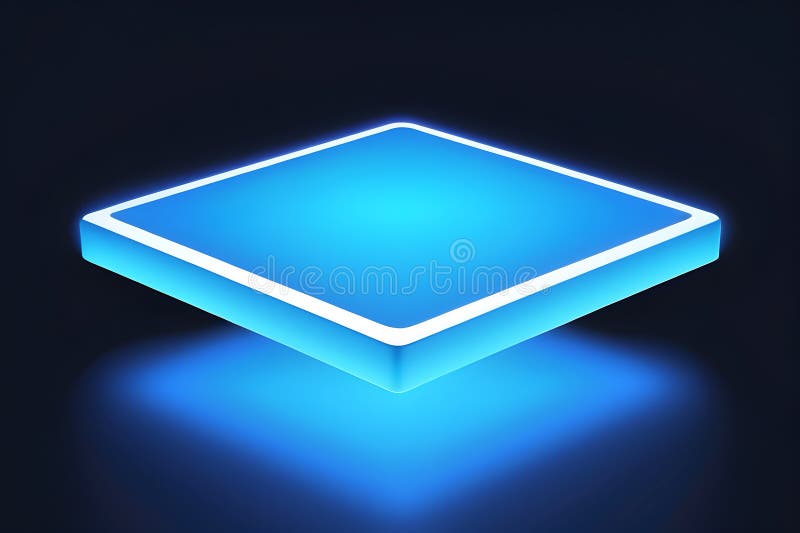 Bright Blue Rectangle Standing Neon Light Backdrop and Background Stock ...