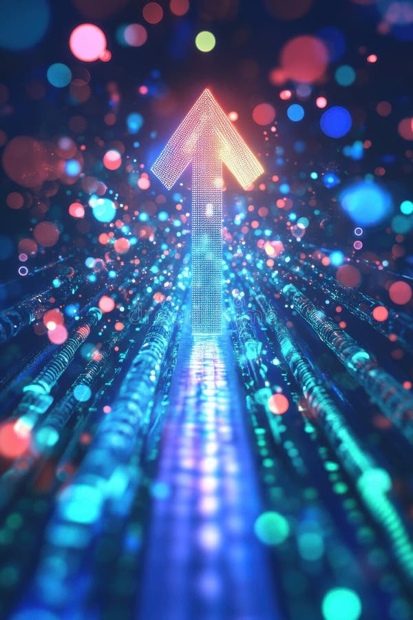 A Bright Blue and Red Arrow is Pointing Upwards Stock Image - Image of ...