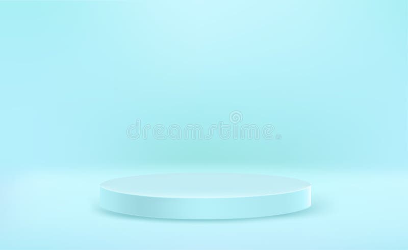 Bright Blue Round Stage with Copy Space Stock Vector - Illustration of ...
