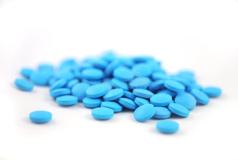 Bright blue round tablets stock image. Image of backgroud - 112379247