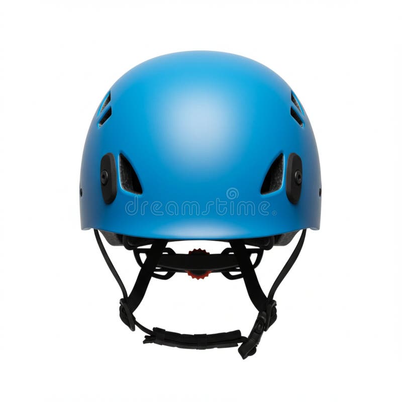 A Bright Blue Safety Helmet with a Smooth, Rounded Design. it Features ...