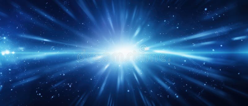 Bright Blue Sci-fi Light Burst with Starry Background for Cosmic ...