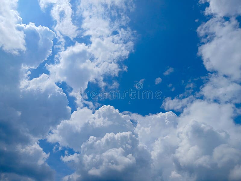 Bright Blue Sky Background, There are White Clouds. Indonesia, March 7 ...