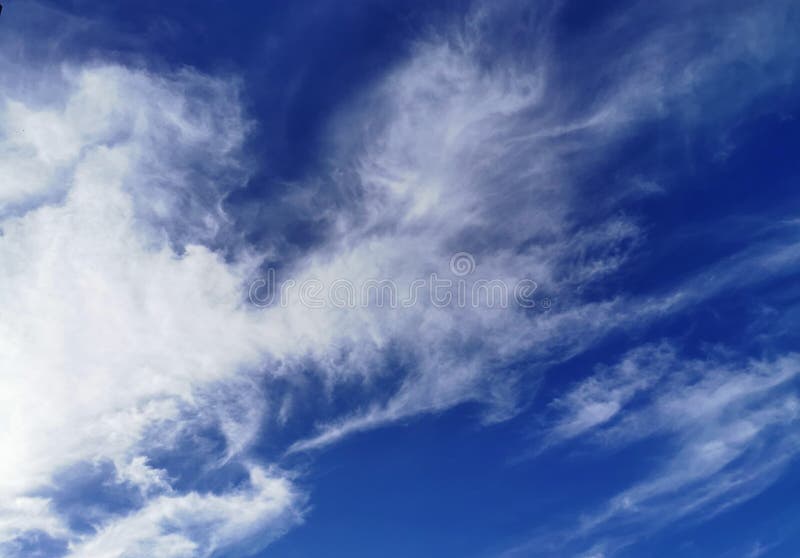 Bright Blue Sky with Clouds, Background for Design, Decoration or ...