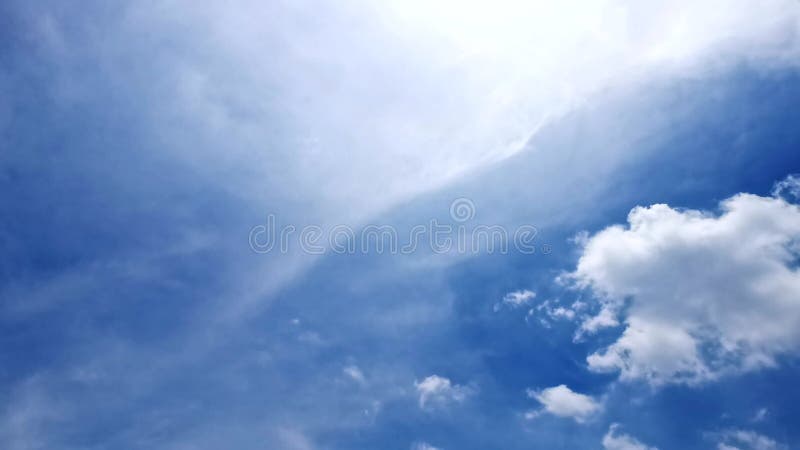 Bright Blue Sky with Clouds, Light Breeze Stock Video - Video of ...