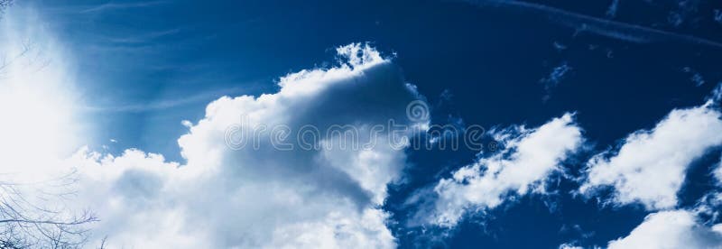 Bright Blue Sky with Clouds, Nature and Environment Stock Photo - Image ...