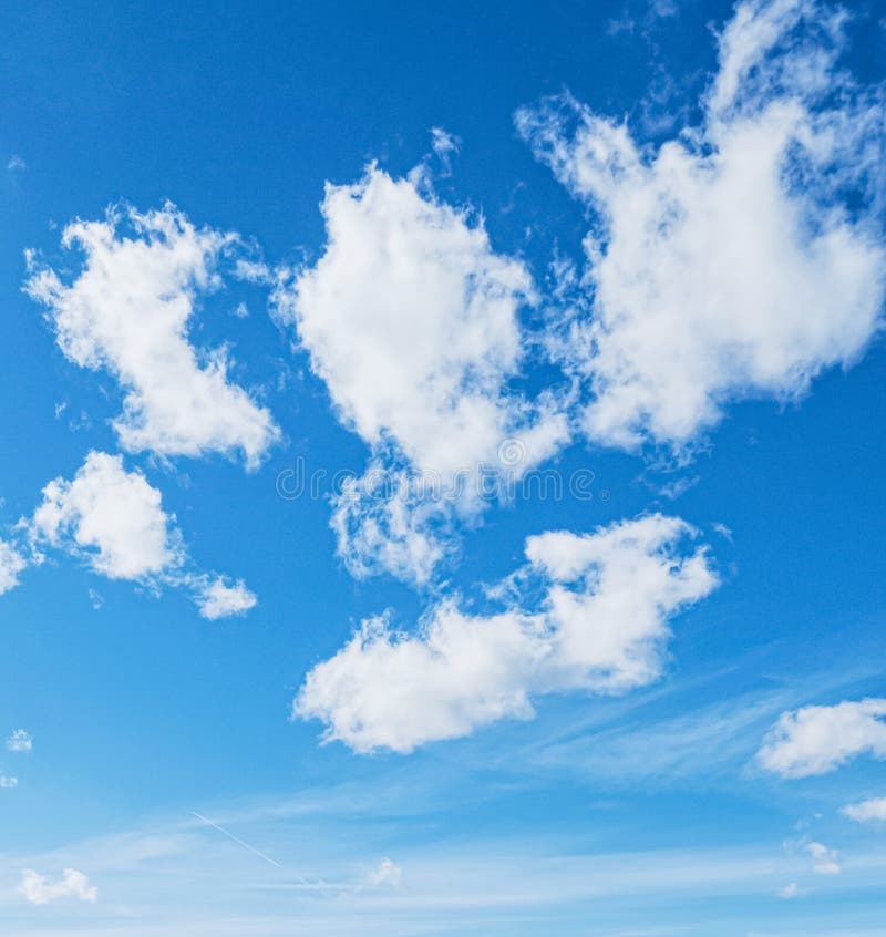 Bright Blue Sky with Clouds, Nature and Environment Stock Image - Image ...