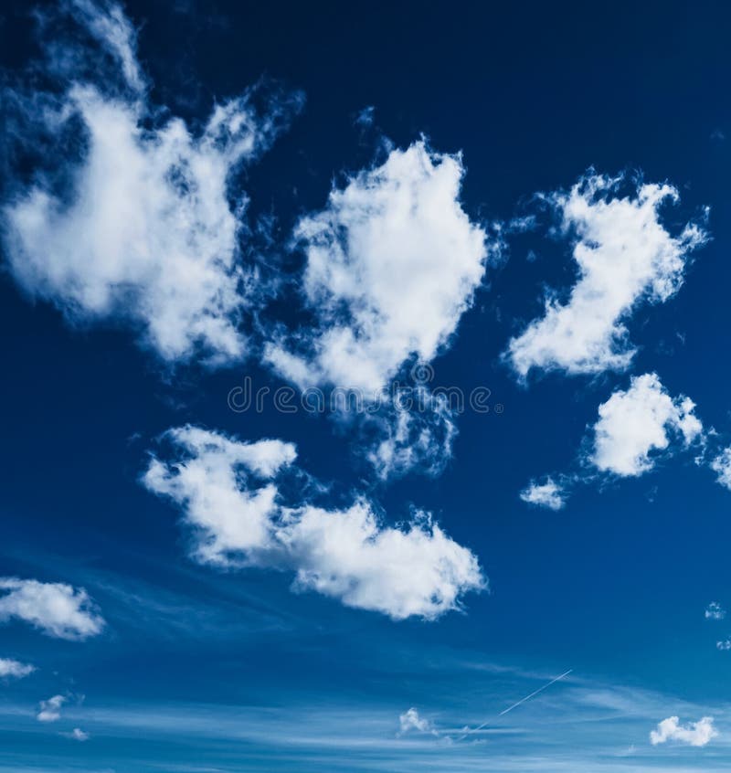 Bright Blue Sky with Clouds, Nature and Environment Stock Image - Image ...