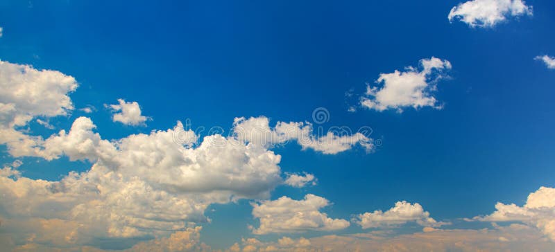 Bright Blue Sky with Expressive Clouds on a Sunny Day before Sunset ...