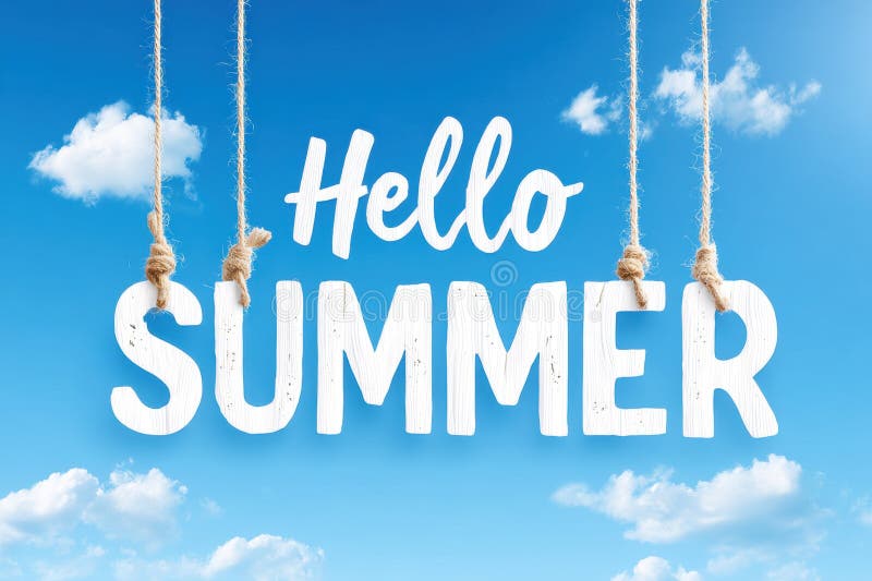 A Bright Blue Sky Features a Cheerful Hello Summer Message, Hello ...